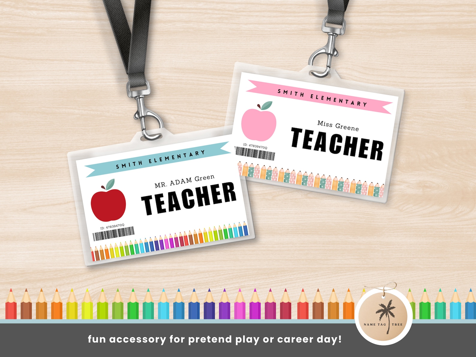 Printable Teacher Name Badge Template | Customizable School Badge - Etsy