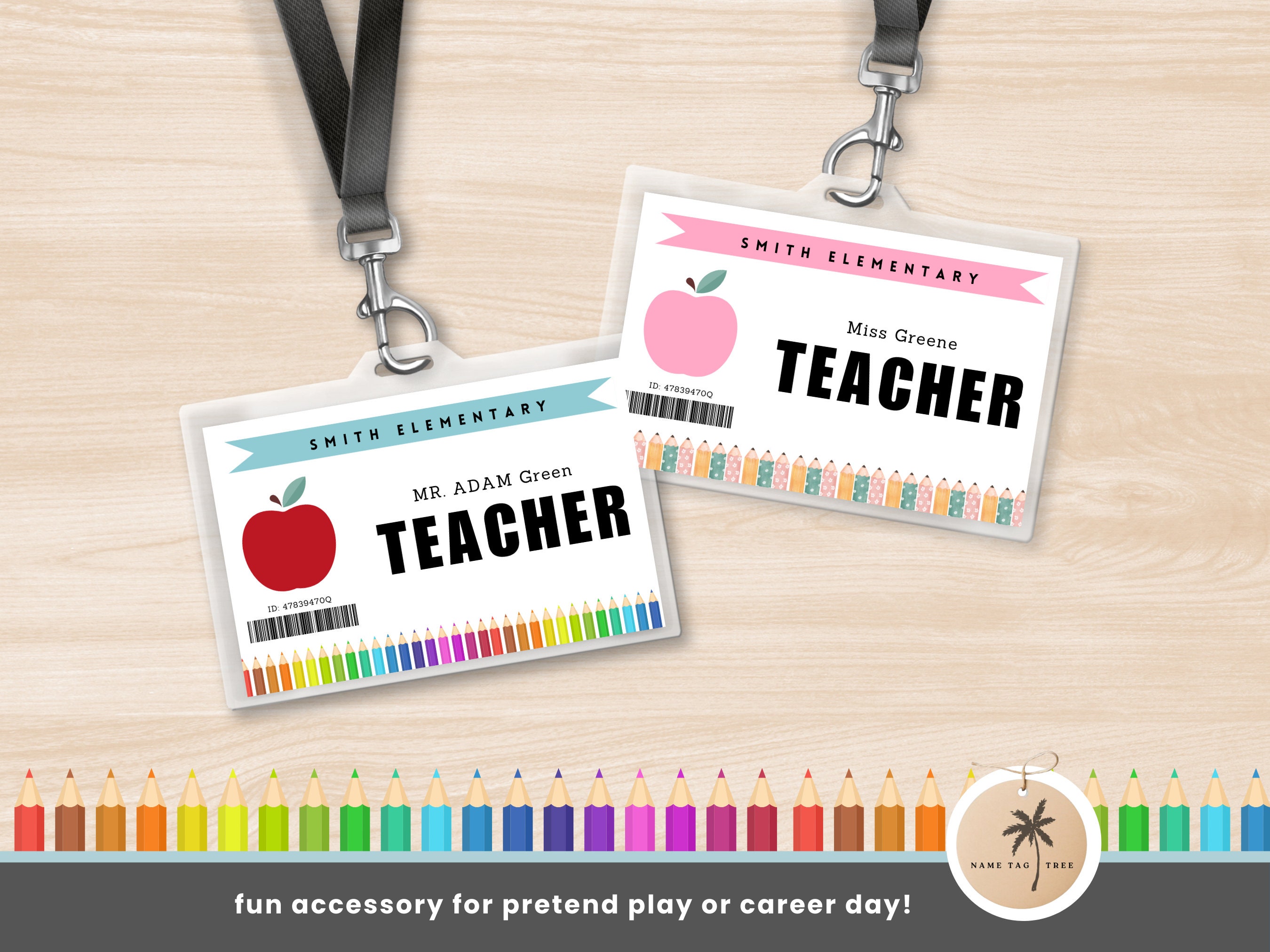 Printable Teacher Name Badge Template | Customizable School Badge - Etsy