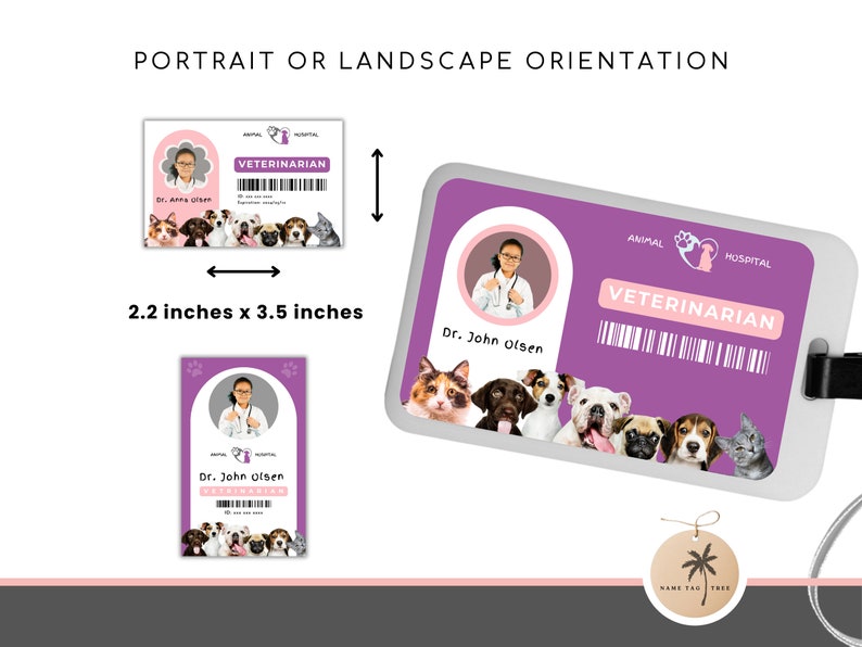 Pink Veterinarian ID Badge Template Vet Pretend Play Printables ...