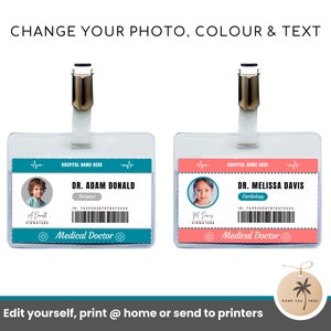 Kids Doctor Badge | Pretend Play Nurse Name Card - Etsy