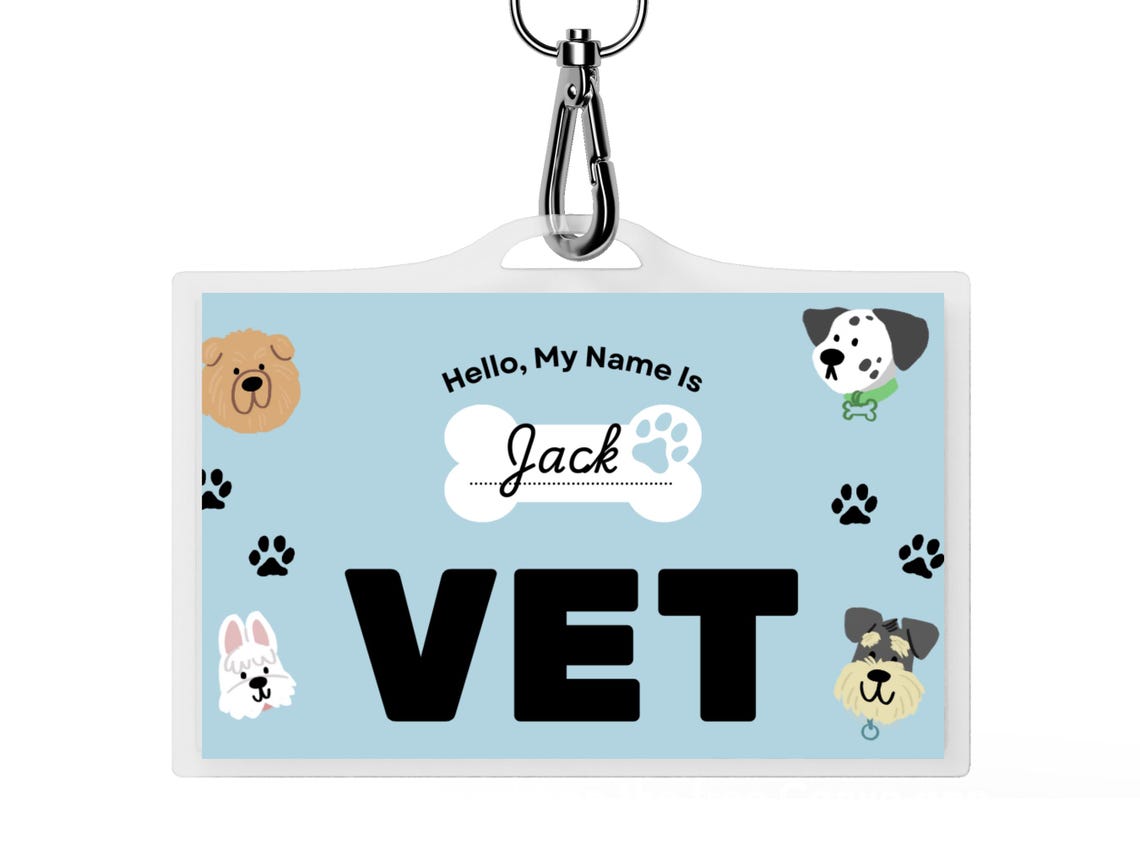Printable Pet Vet Dress Up: Veterinarian Name Tags - Etsy