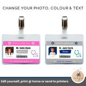 Nurse Name Badge | Registered Nurse ID Card Pretend Play | Girl School ...