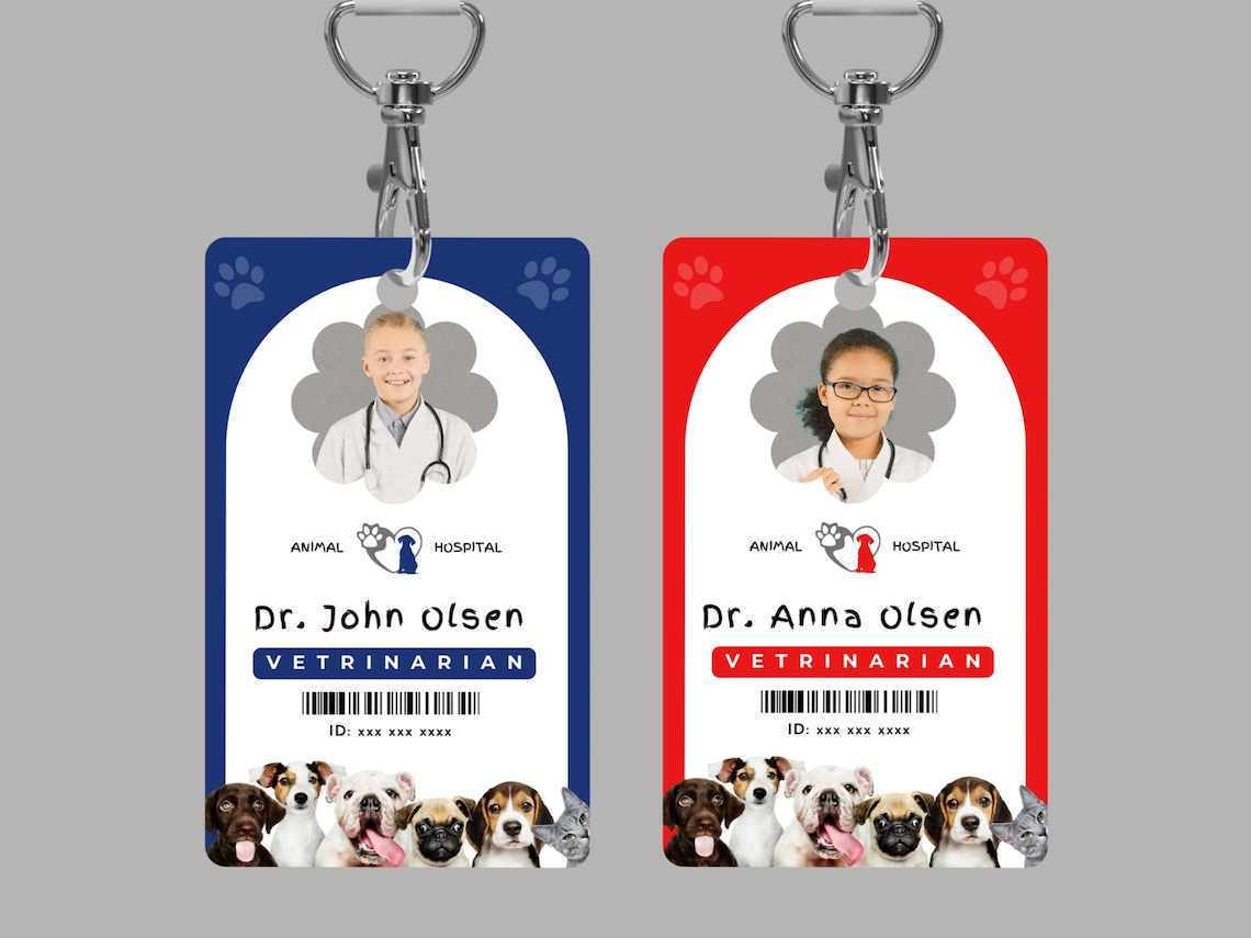 Veterinarian ID Badge Template | Pretend Play Printable | Doctors ...