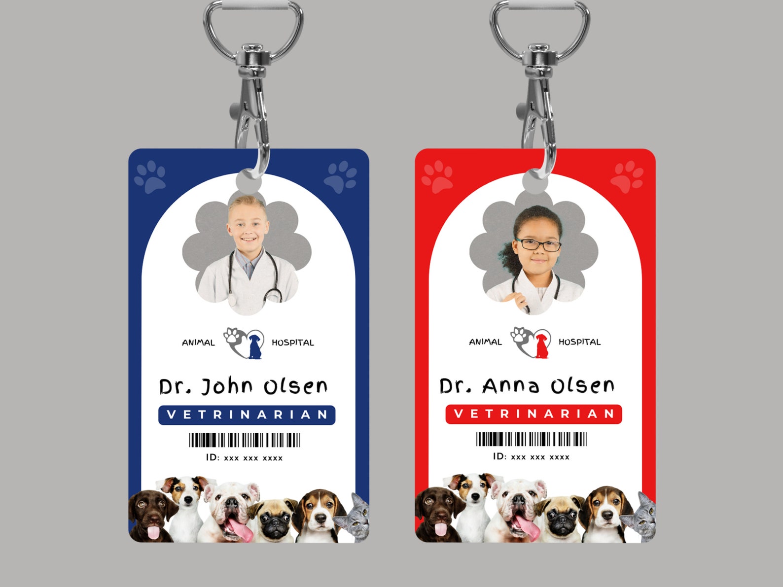 Veterinarian ID Badge Template | Pretend Play Printable | Doctors ...
