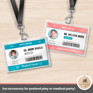 Kids Pretend Play Doctor Name Badge ID Card (digital Download) - Etsy