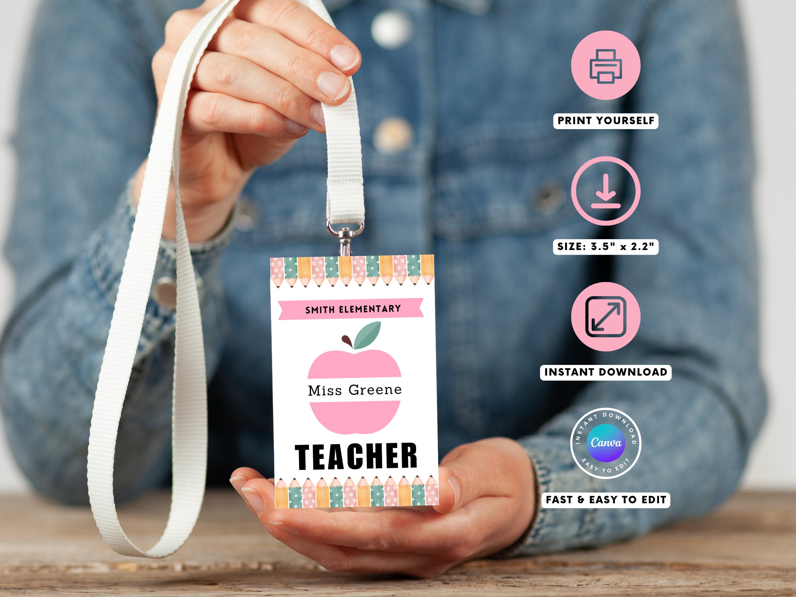 Pretend Play Teacher Name Badge Printable - Etsy