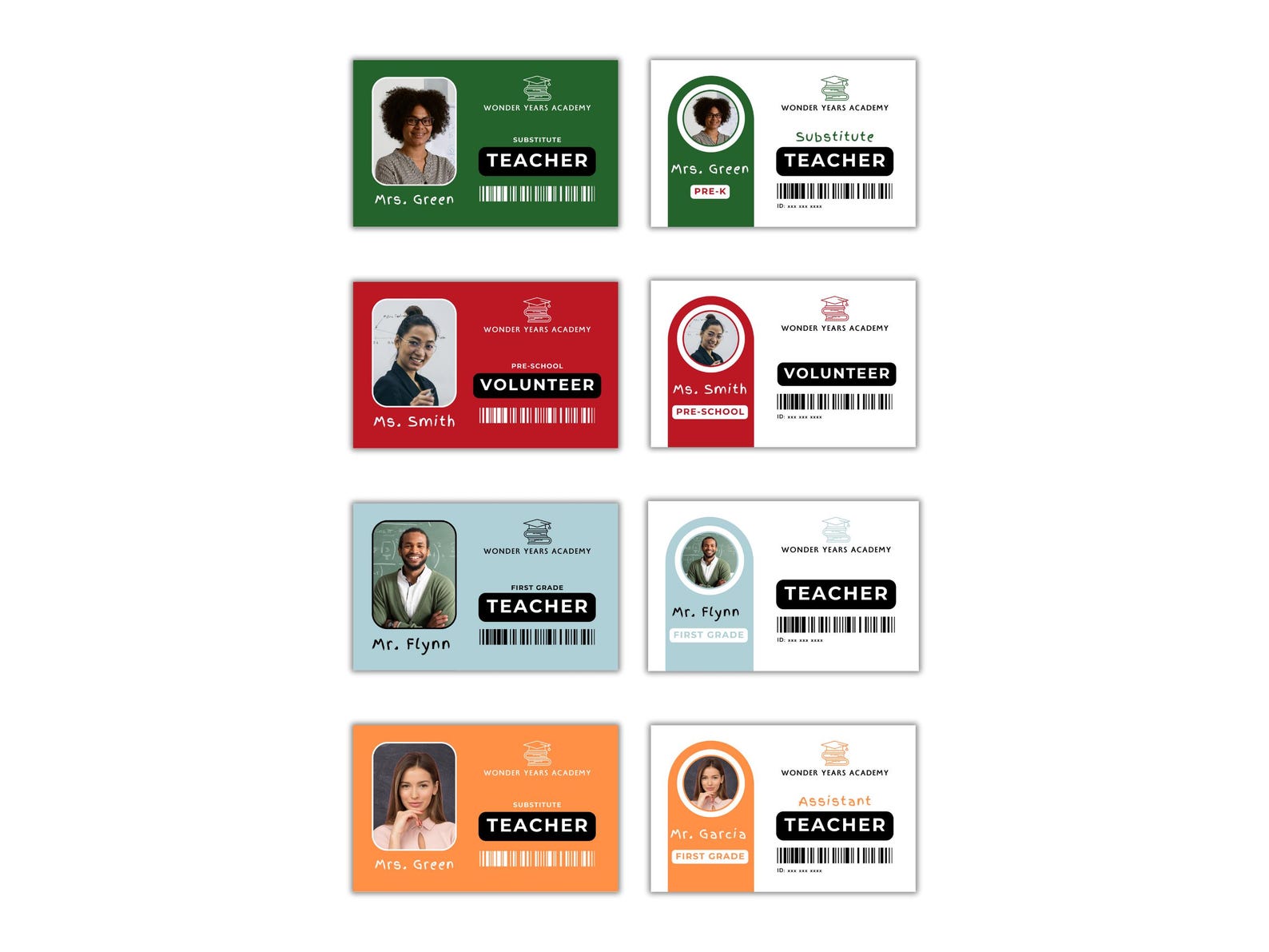 Teacher ID Card Template - Etsy