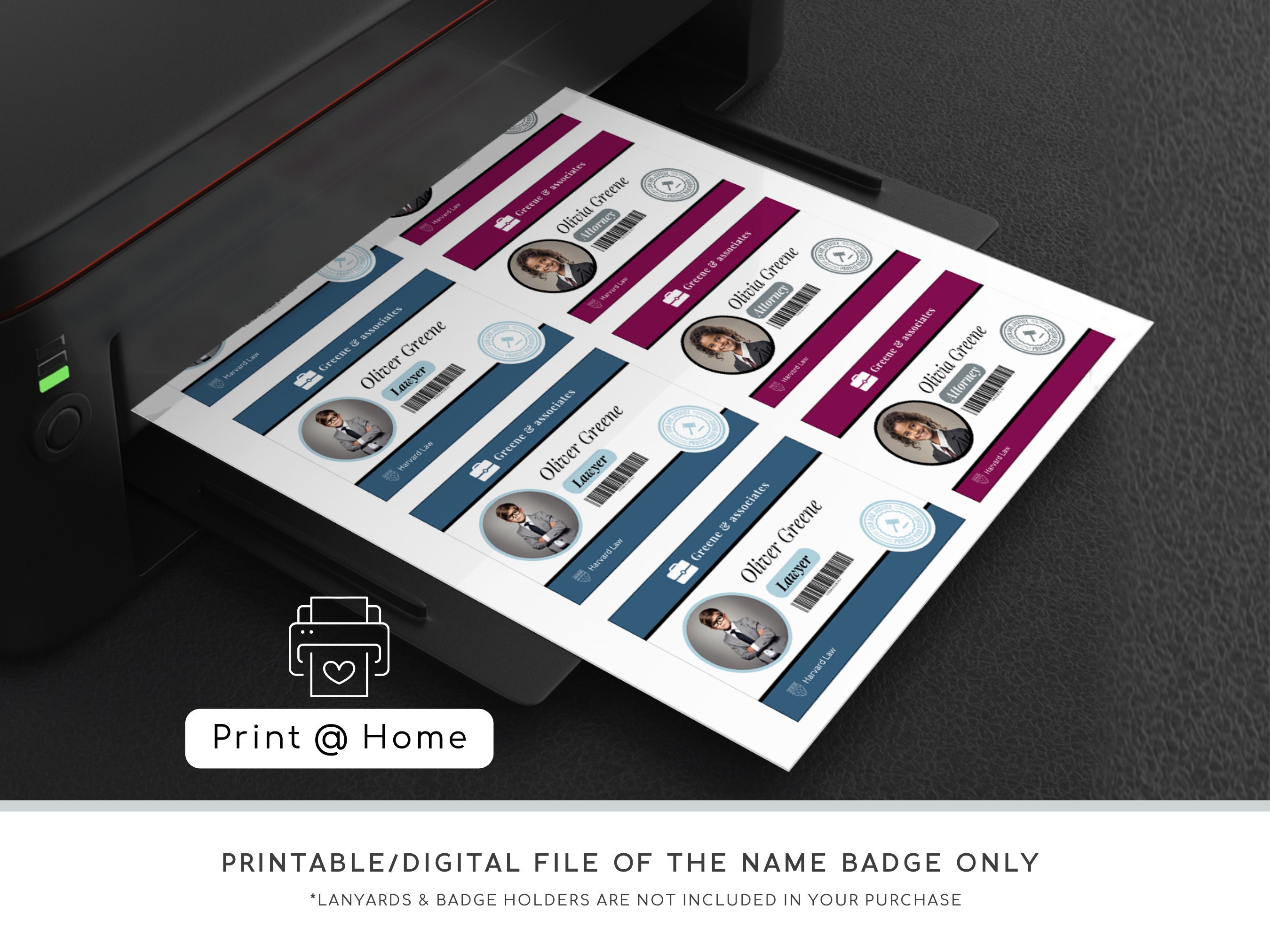 Attorney Name Badge for Kids: Printable and Editable Court Staff ID for ...