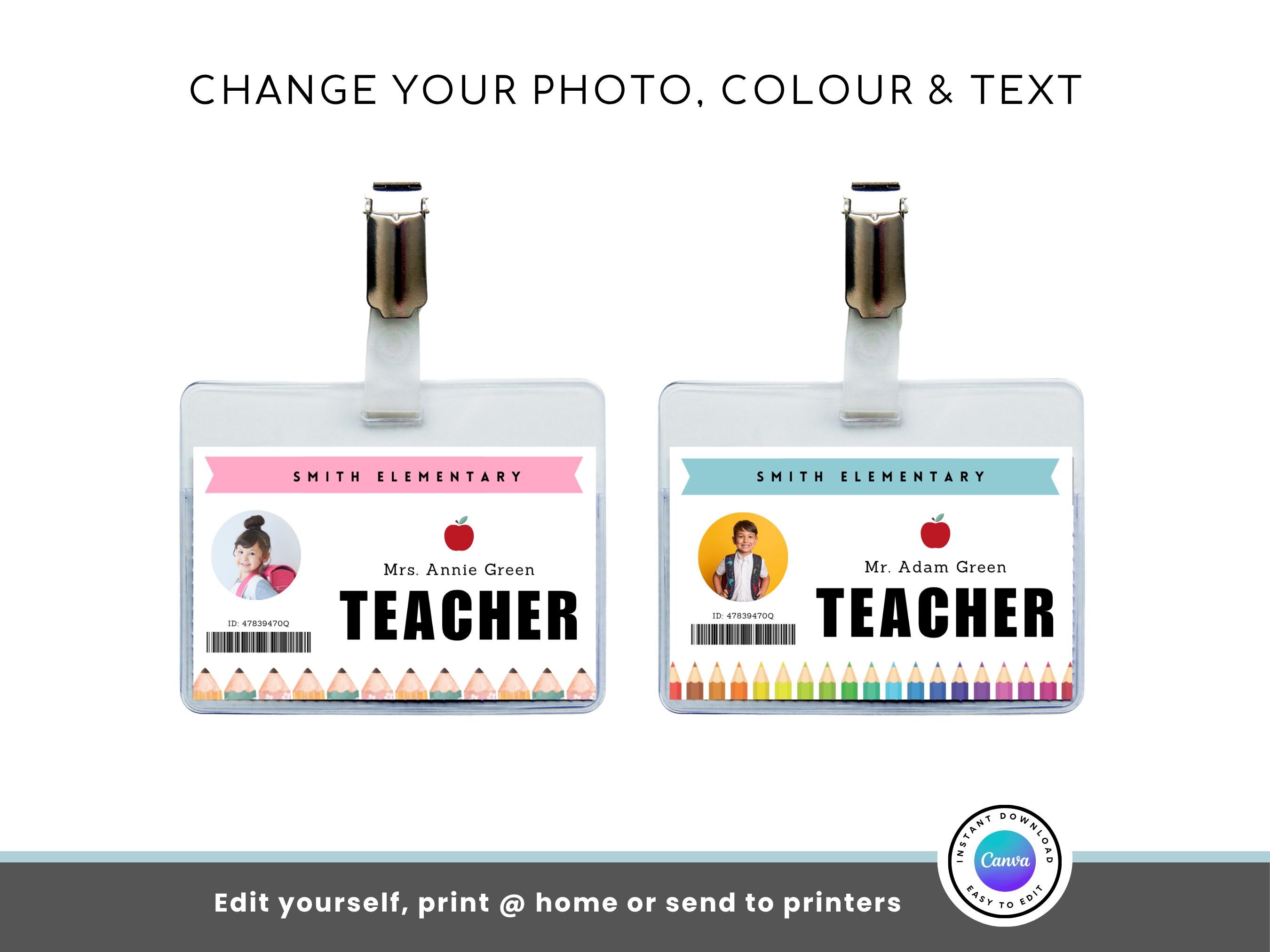 Pretend Play Teacher Name Badge With Photo - Etsy