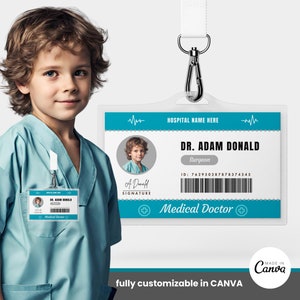Editable Kids Doctor Badge Template | Printable Medical Name Tag ...