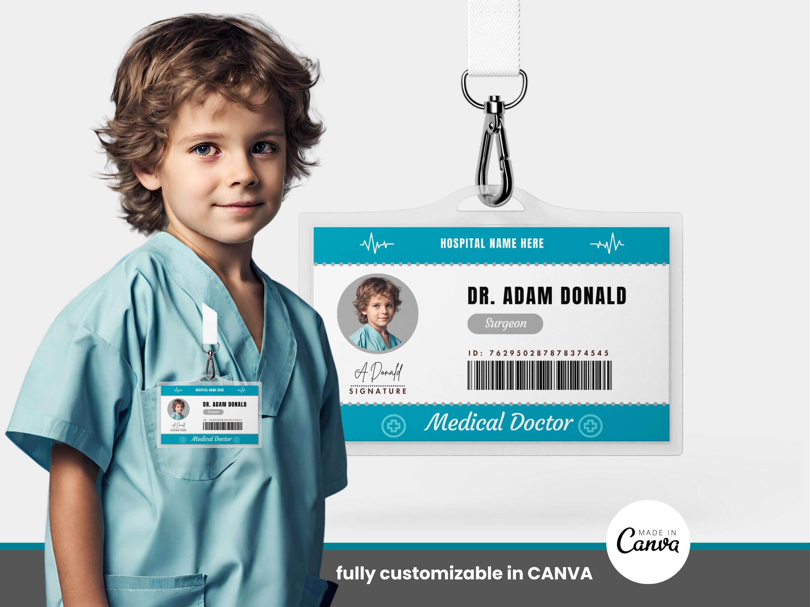 Children's Medical Staff ID, Make-believe Badge, Printable Pretend Play ...