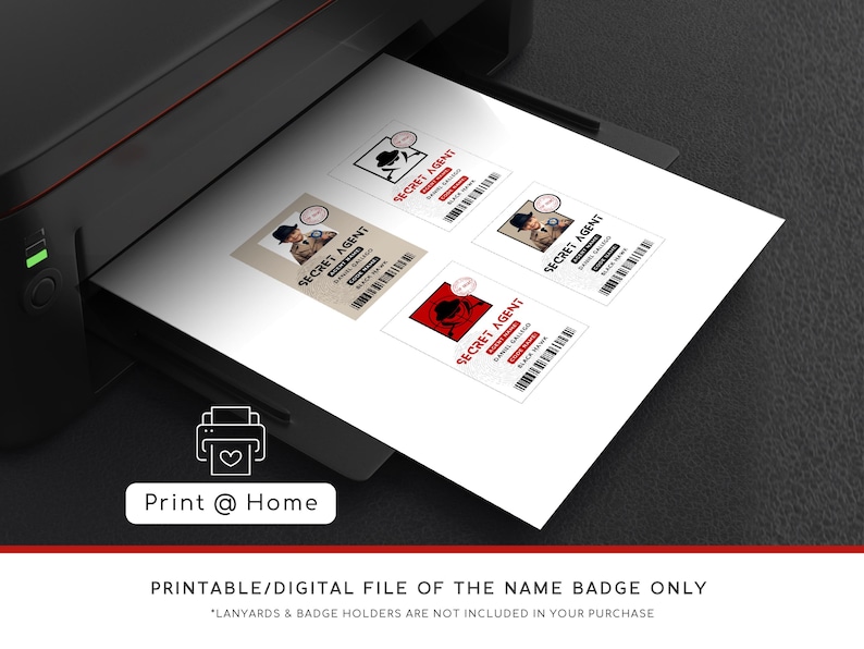 Printable Secret Agent ID Spy Name Badge | Detective Pretend Play - Etsy