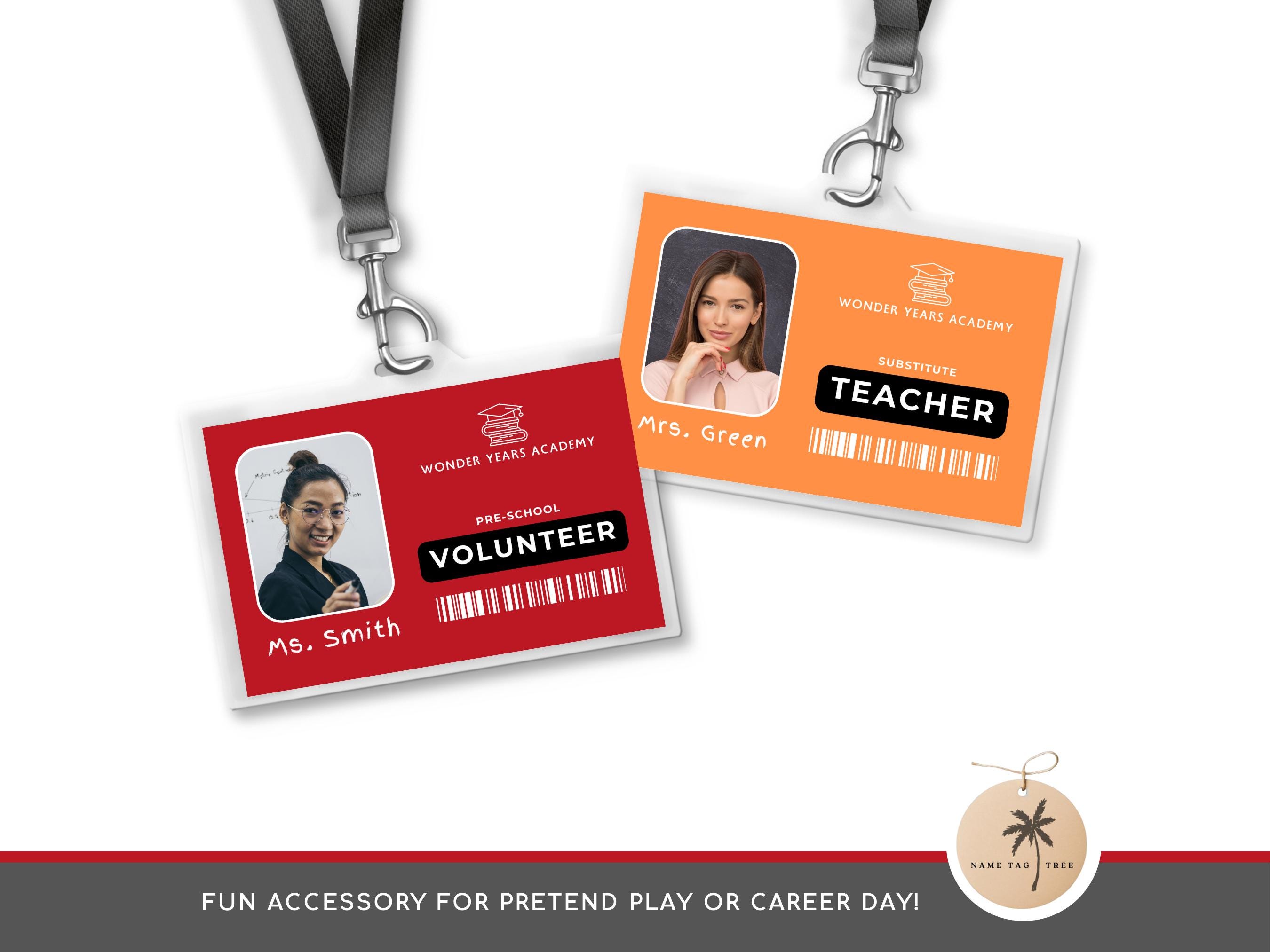 Teacher ID Card Template - Etsy