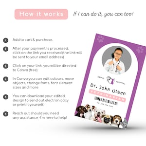 Pink Veterinarian ID Badge Template Vet Pretend Play Printables ...