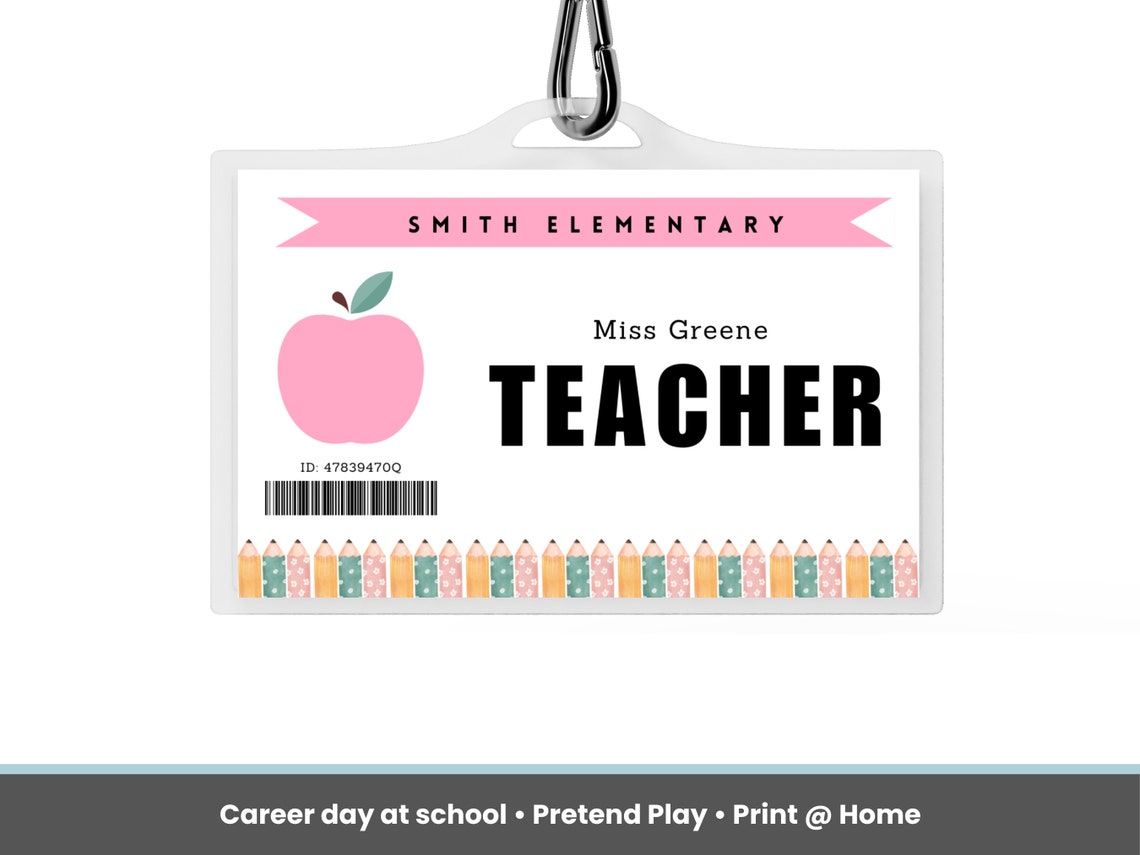Printable Teacher Name Badge Template | Customizable School Badge - Etsy