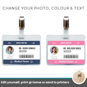 Editable Kids Doctor Badge Template | Printable Medical Name Tag ...