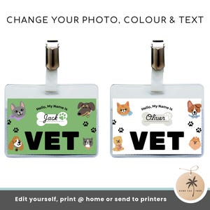 Printable Pet Vet Dress Up: Veterinarian Name Tags - Etsy