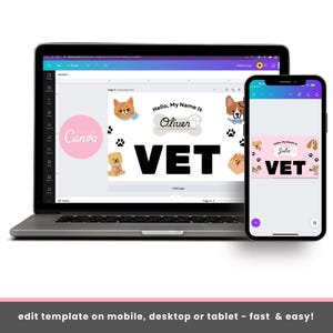 Printable Pet Vet Dress Up: Veterinarian Name Tags - Etsy