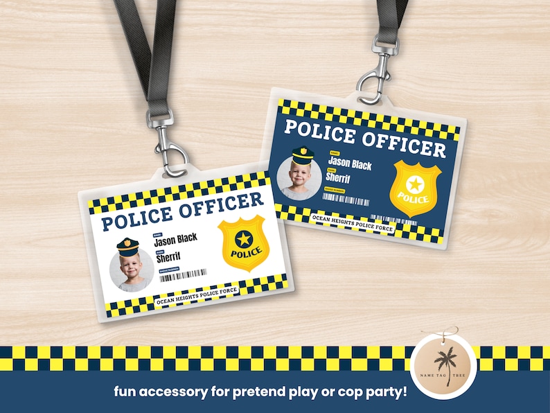 Kids Role Play Police Name Badge - Etsy