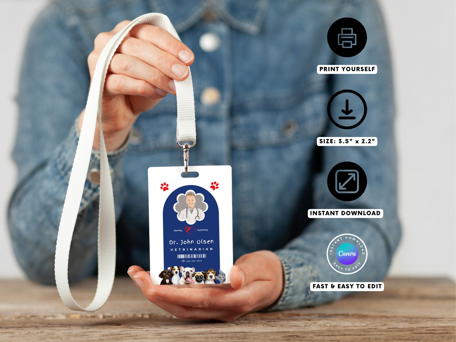 Veterinarian ID Badge Template | Pretend Play Printable | Doctors ...