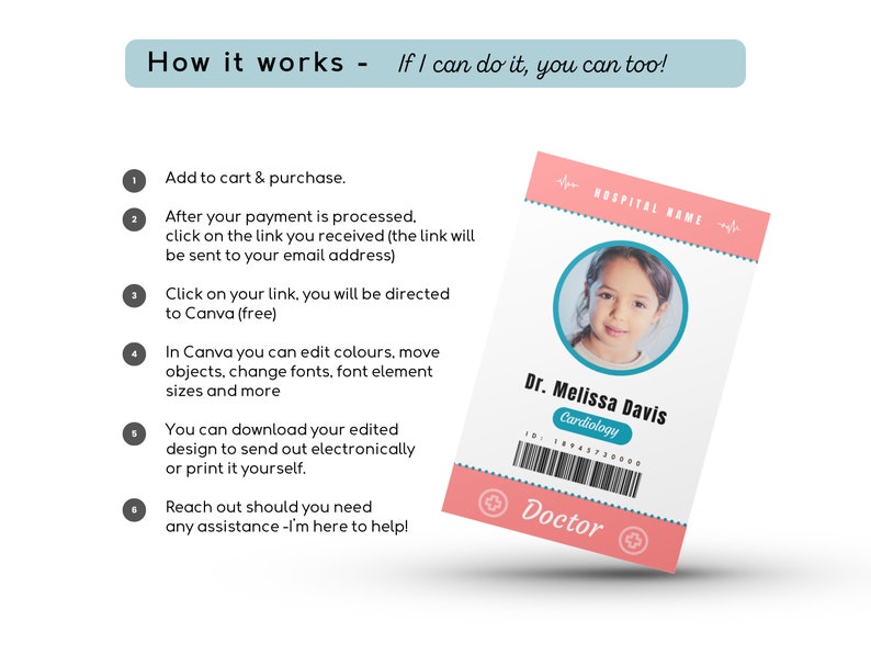 Kids Doctor Badge | Pretend Play Nurse Name Card - Etsy