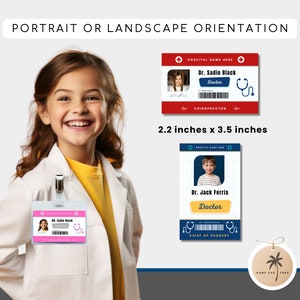Kids Doctor ID Badge | Pretend Play Nurse Tag (digital Download) - Etsy