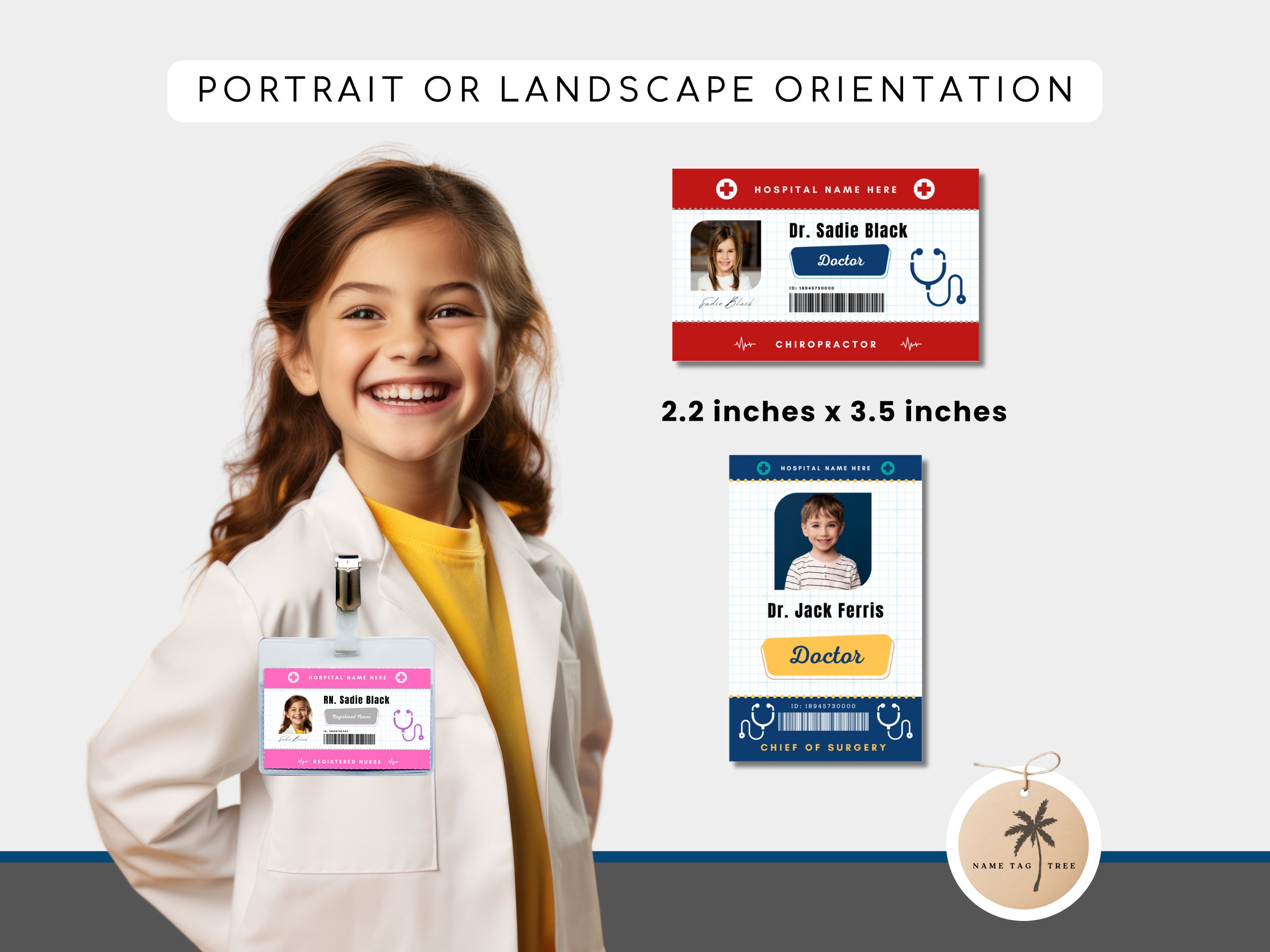 Credencial de identificación para niños, credencial de médico para ...