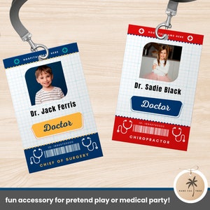 Kids Doctor ID Badge | Pretend Play Nurse Tag (digital Download) - Etsy
