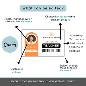 Teacher ID Card Template - Etsy