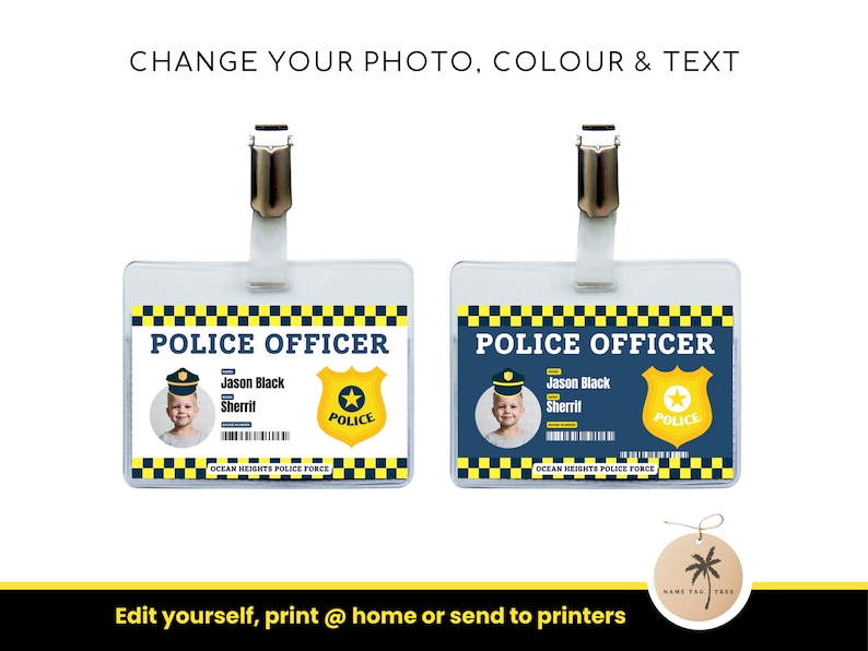 Kids Role Play Police Name Badge - Etsy