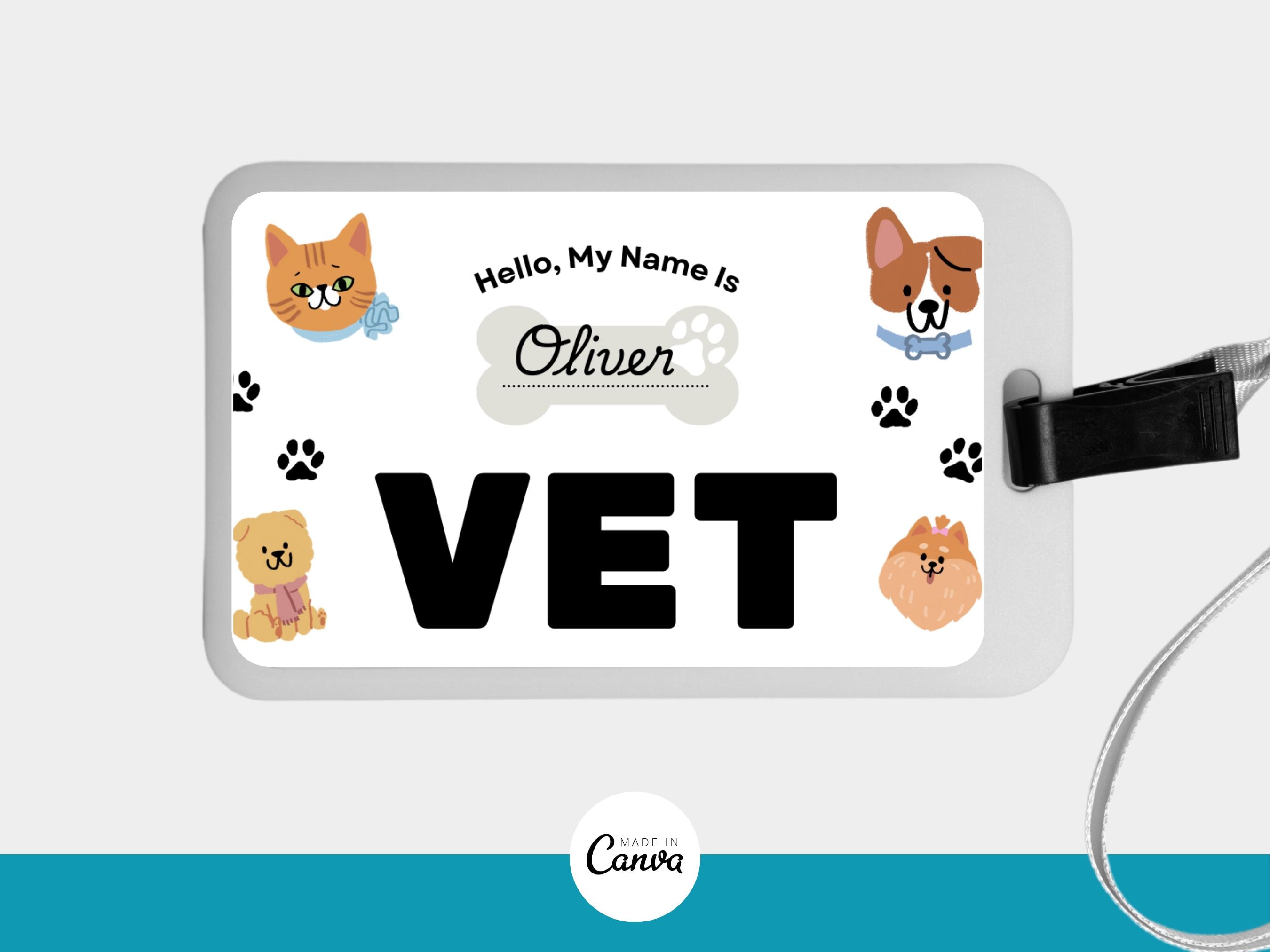 Printable Pet Vet Dress Up: Veterinarian Name Tags - Etsy
