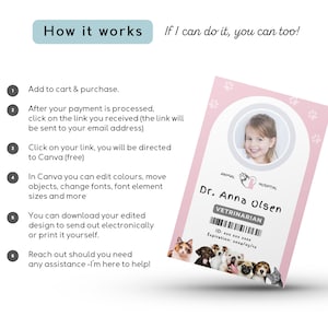 Customizable Vet Name Badge - Veterinarian ID Card for Kids Pretend ...