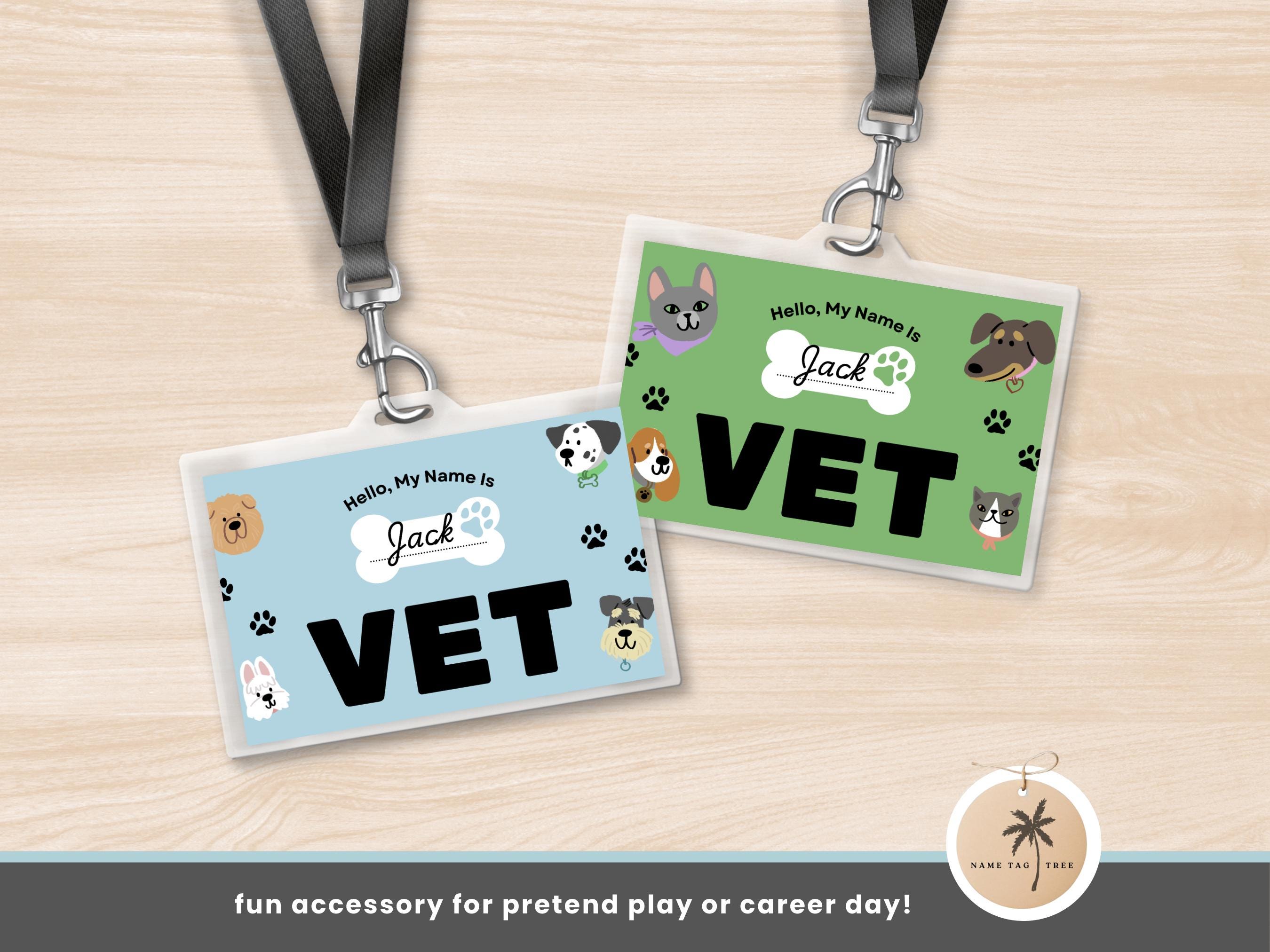 Printable Pet Vet Dress Up: Veterinarian Name Tags - Etsy