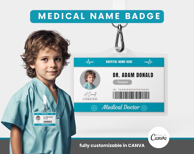 Credencial de identificación para niños, credencial de médico para ...