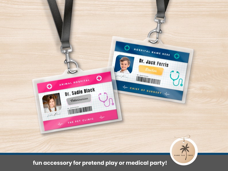 Kids Doctor ID Badge | Pretend Play Nurse Tag (digital Download) - Etsy