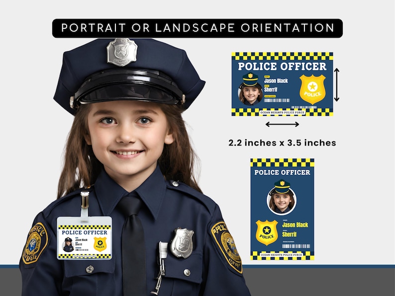 Kids Role Play Police Name Badge - Etsy