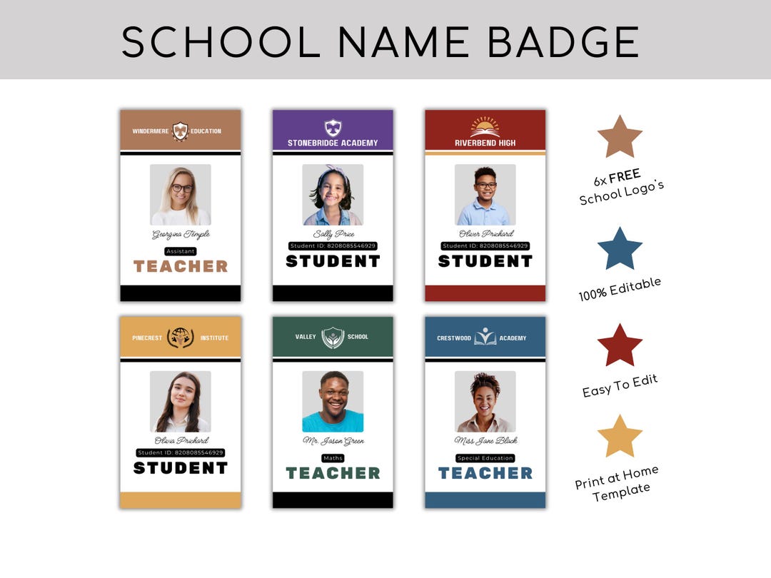 Custom School ID Badge | Teacher & Principal Name Tags - Etsy