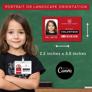 Teacher ID Card Template - Etsy