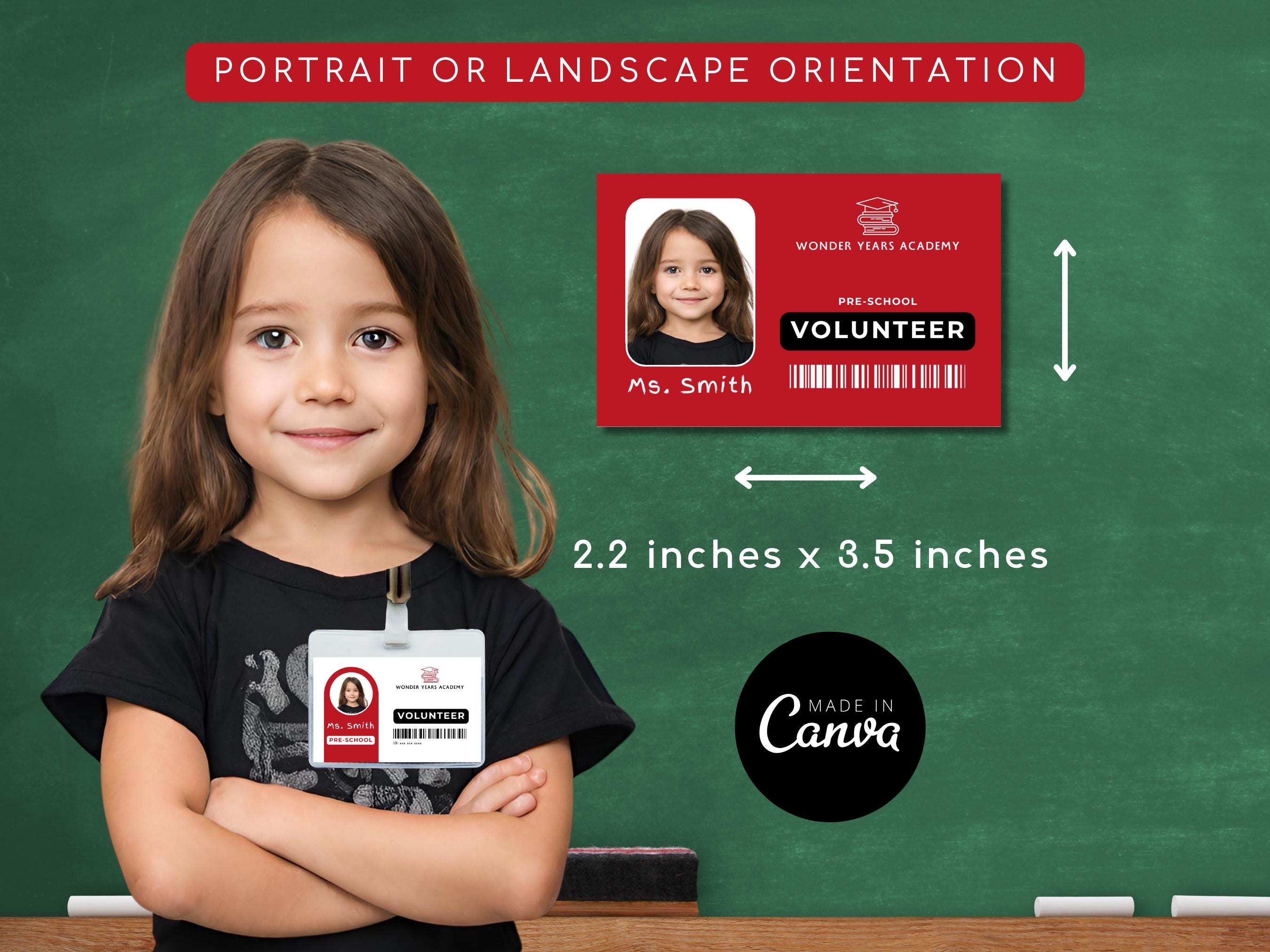 Teacher ID Card Template - Etsy