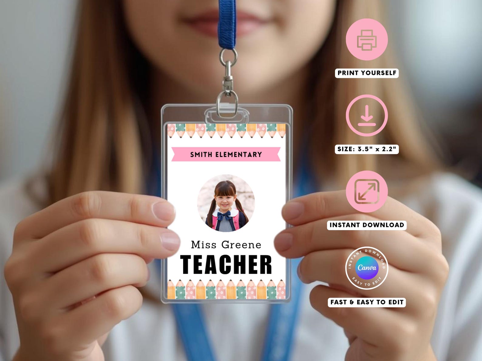 Pretend Play Teacher Name Badge With Photo - Etsy