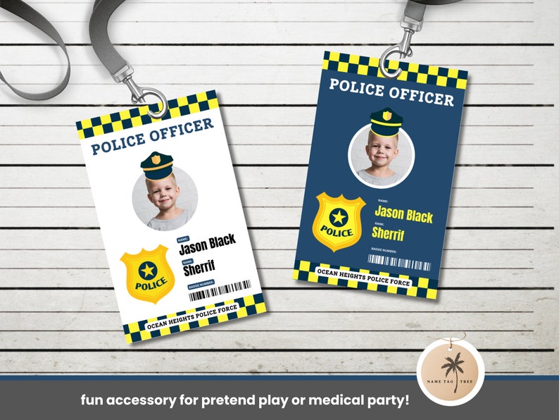 Kids Role Play Police Name Badge - Etsy