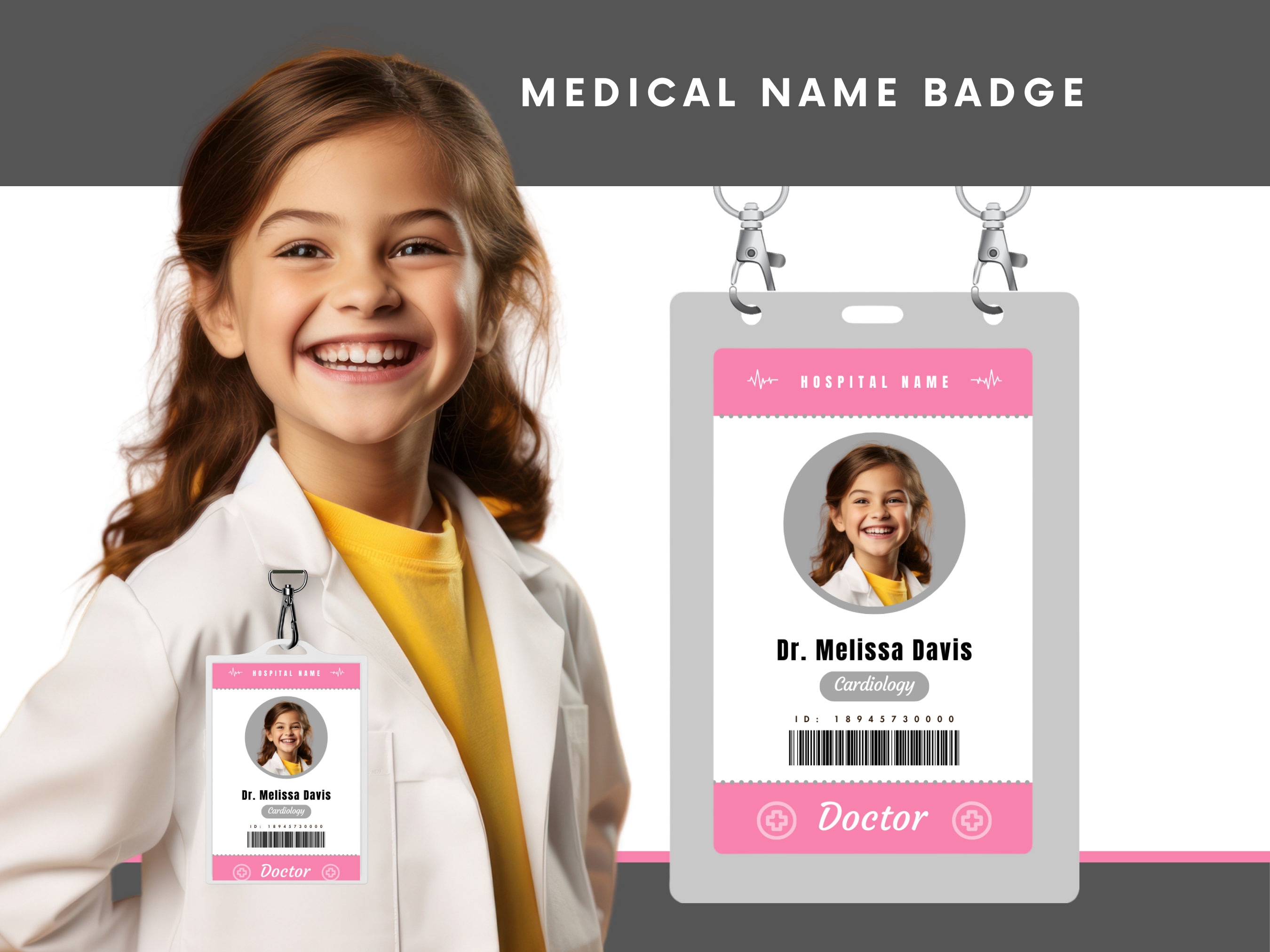 Children's Medical Staff ID, Make-believe Badge, Printable Pretend Play ...