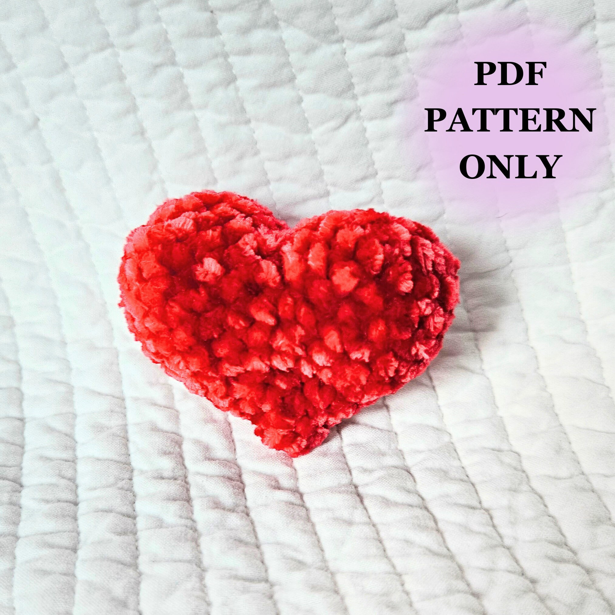 No Sew Crochet Mini Heart Pattern PDF Download heart Beginner Friendly ...