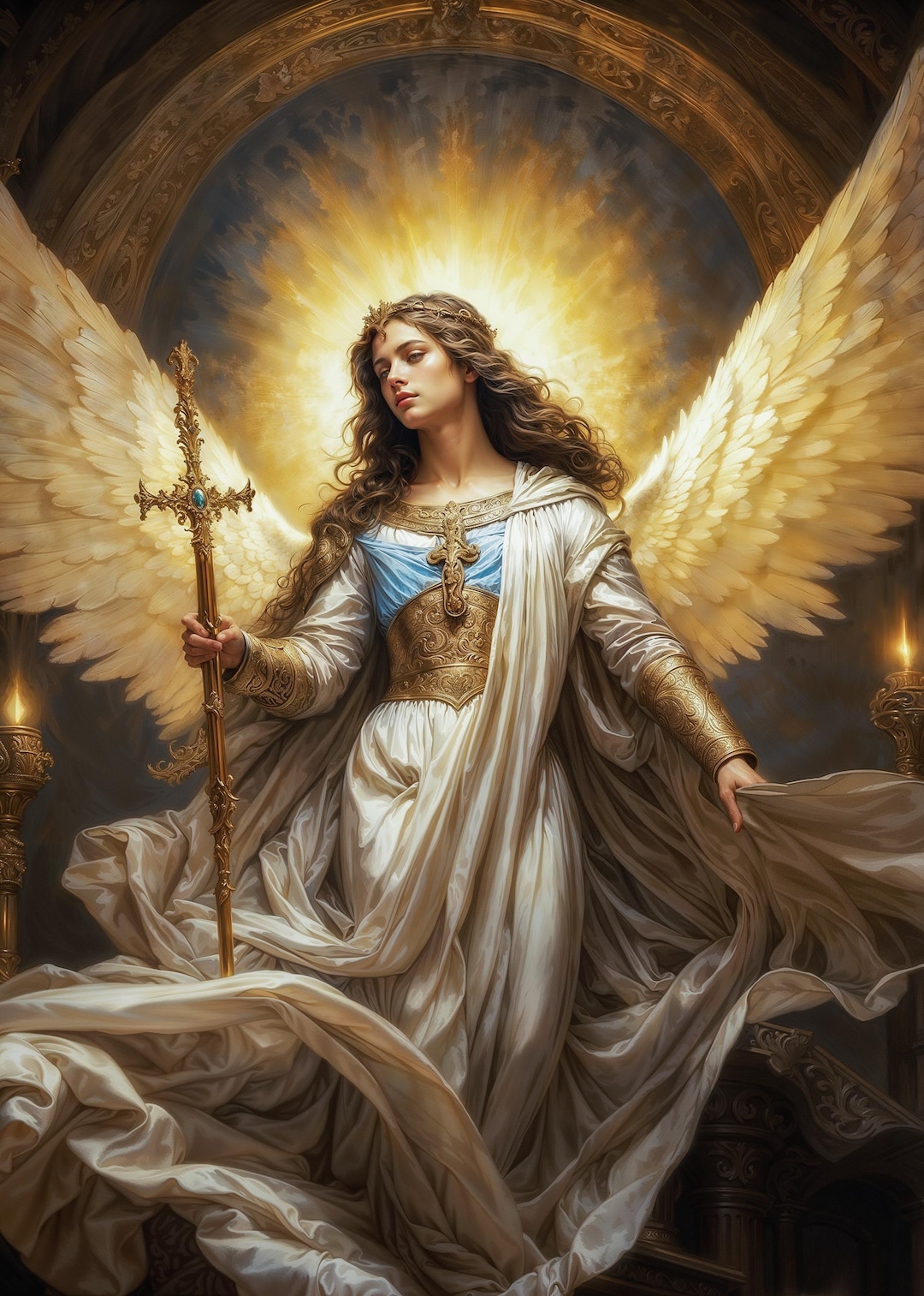 Archangel Uriel – the Light of God, Fantasy Illustration, Instant ...