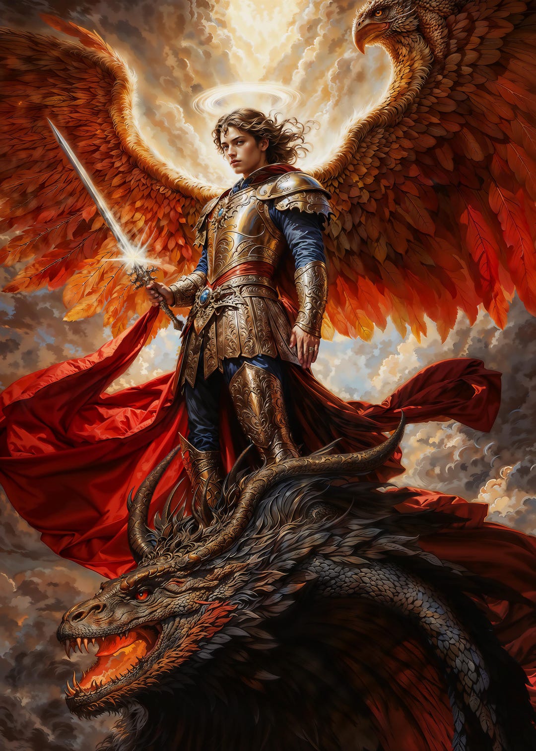 Archon of Holy Fire, Archangel Michael, Fantasy Illustration, Instant ...