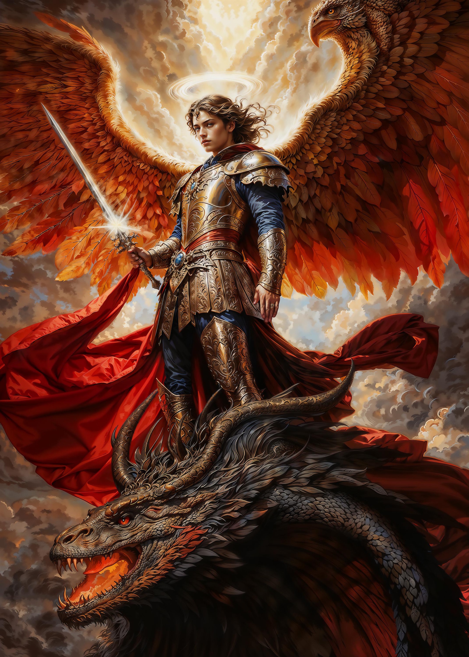Archon of Holy Fire, Archangel Michael, Fantasy Illustration, Instant ...