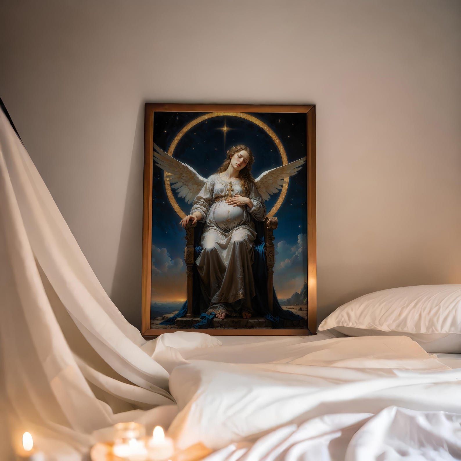 Divine Mary, Virgin Mary Fantasy Illustration, Instant Download ...