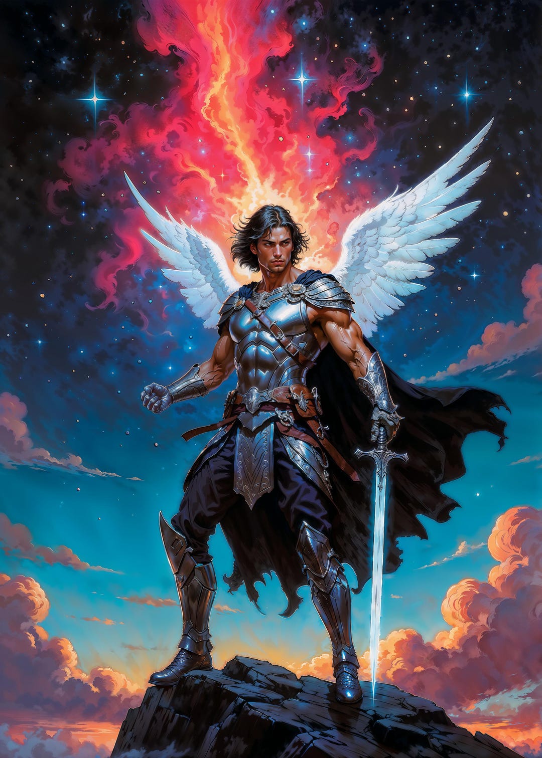Archangel Michael, Dark Fantasy Illustration, Instant Download ...