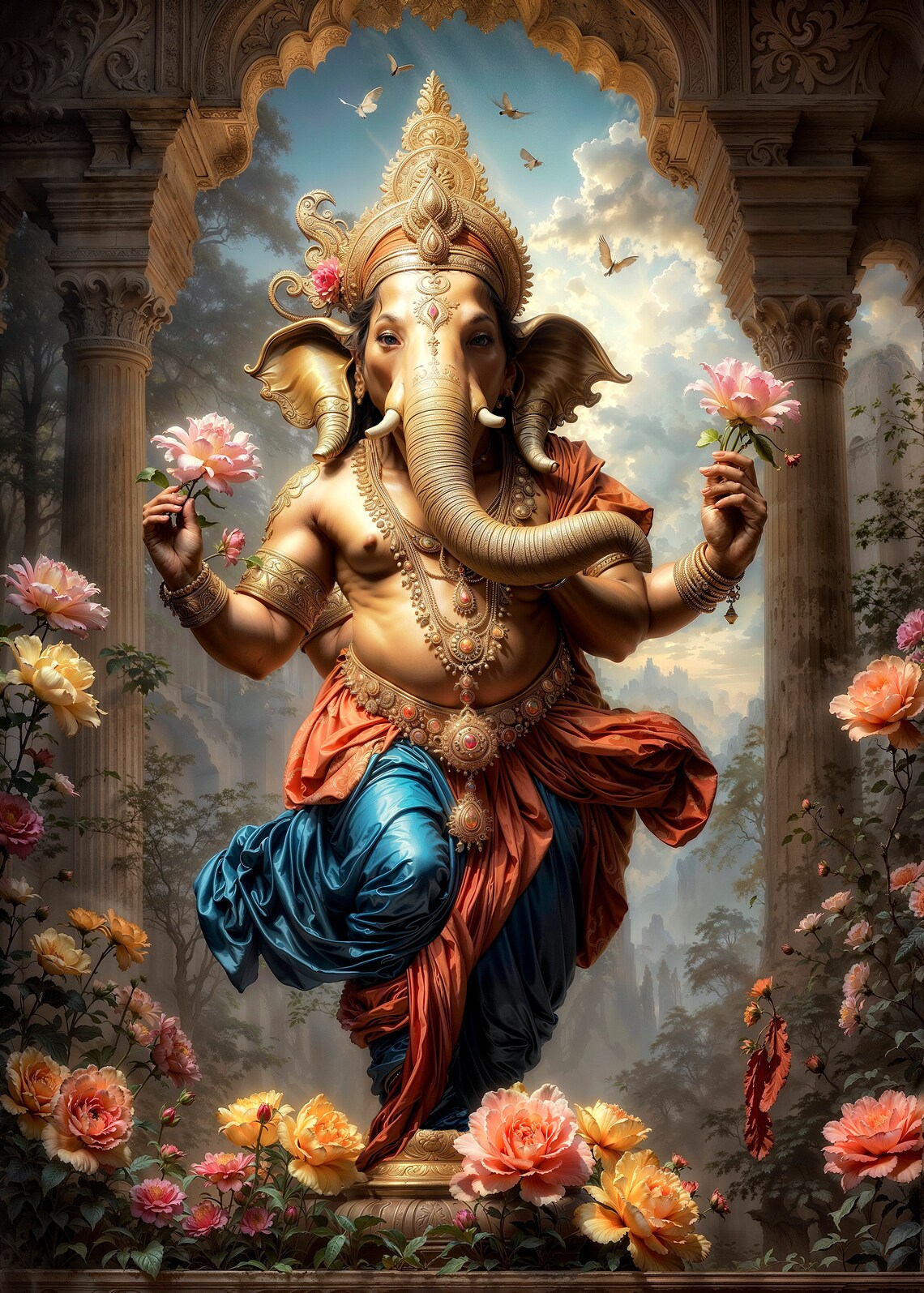 Lord Ganesh, Fantasy Illustration, Instant Download Art, Printable ...