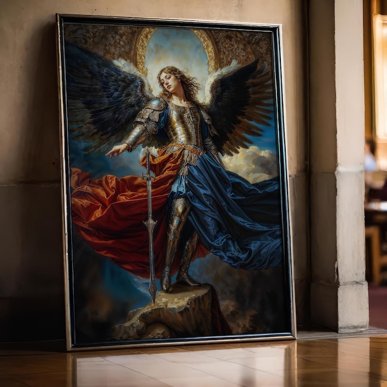 Archangel Gabriel, Fantasy Illustration, Instant Download Printable ...